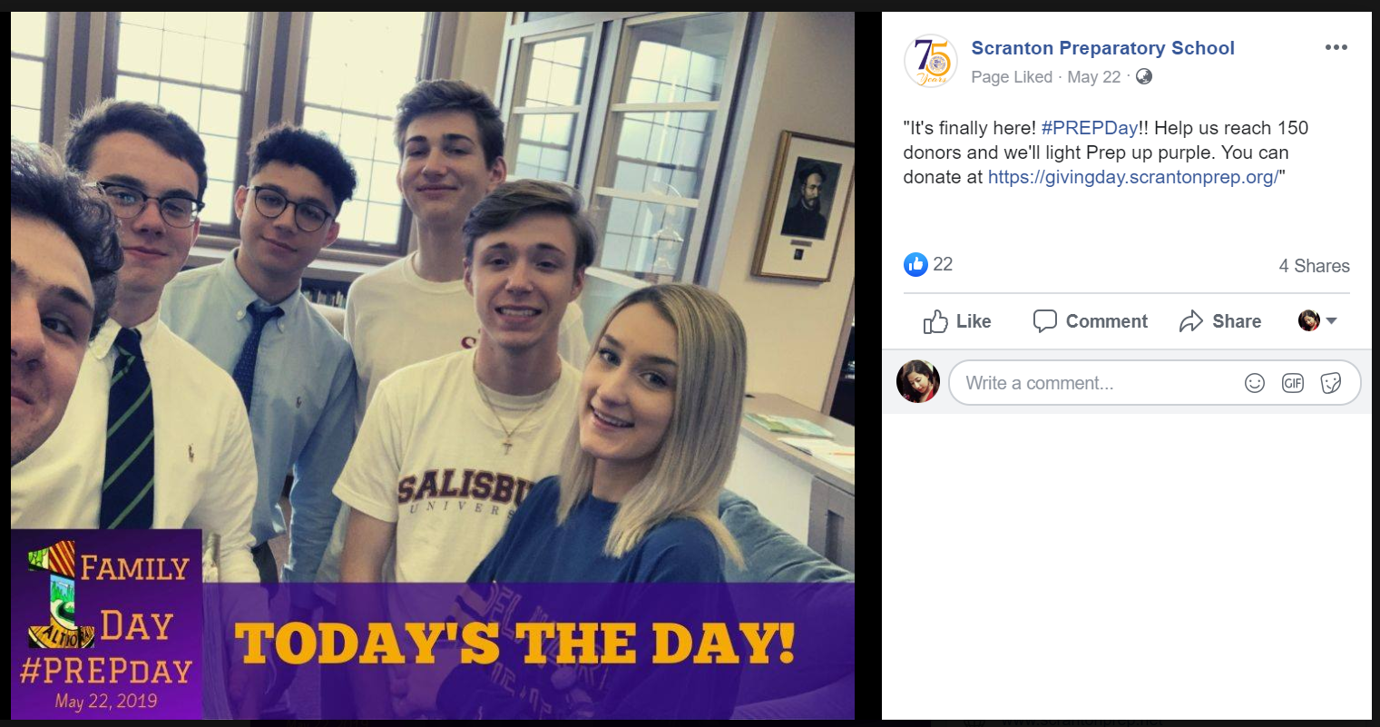 How Scranton Preparatory School increased its Giving Day donations by 546% | Almabase
